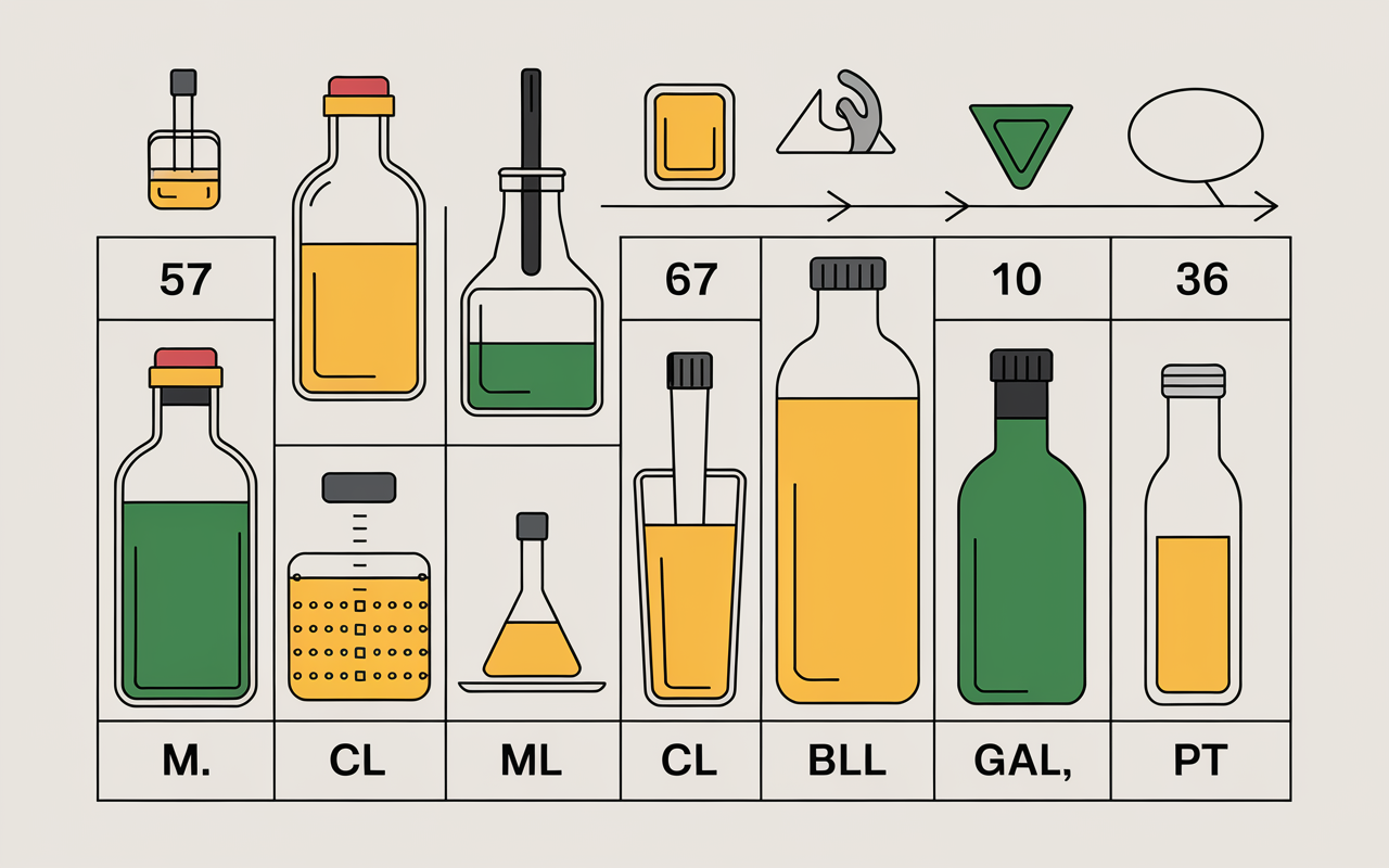 Tableau de conversion litre : toutes les équivalences utiles